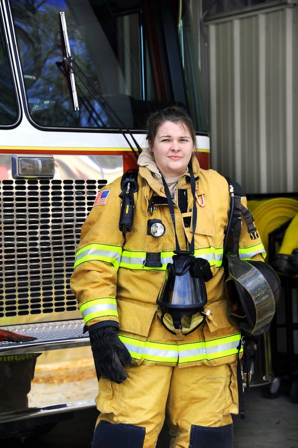 Attractive Fire Woman stock photo. Image of fireman, firewoman - 28730942