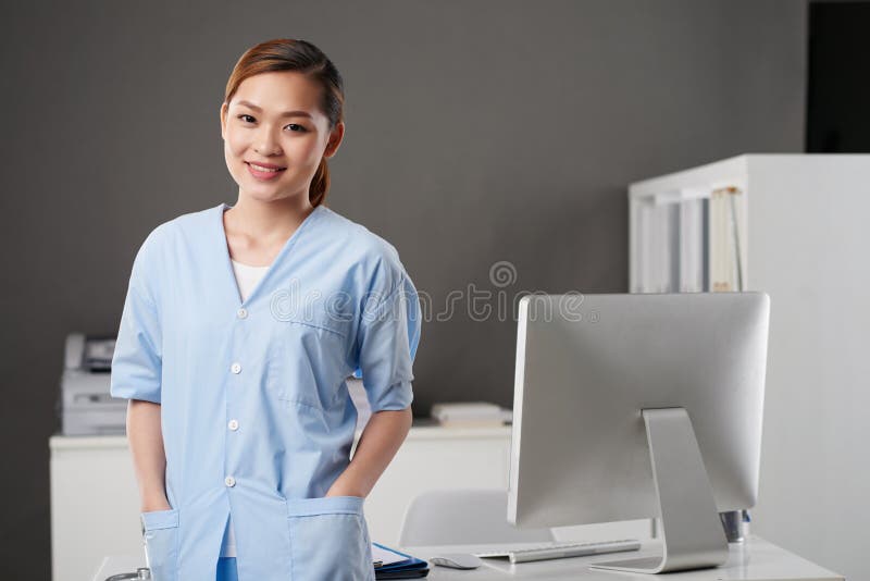 Lovely doctor stock image. Image of smiling, woman, intern - 73946503