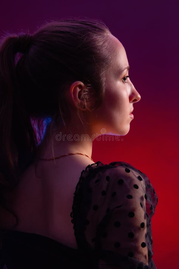 Attractive Girl in Backlight at Party Bored Alone Stock Image - Image ...