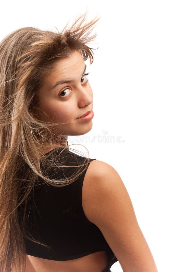 Attractive Girl Turning Her Head Stock Photo - Image of attractive ...