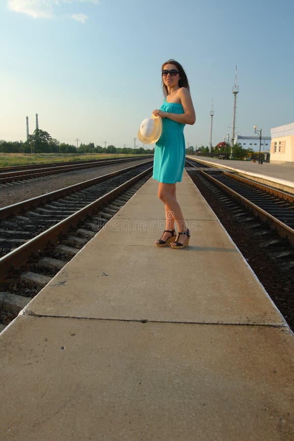 Attractive Girl Waiting Somebody Stock Image - Image of adult ...