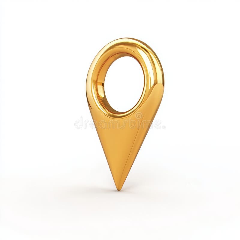 An Attractive Gold Location Pin Icon for Map Applications, Travel ...
