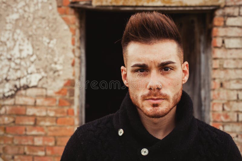 Attractive Guy in a Old House Stock Photo - Image of male, handsome ...