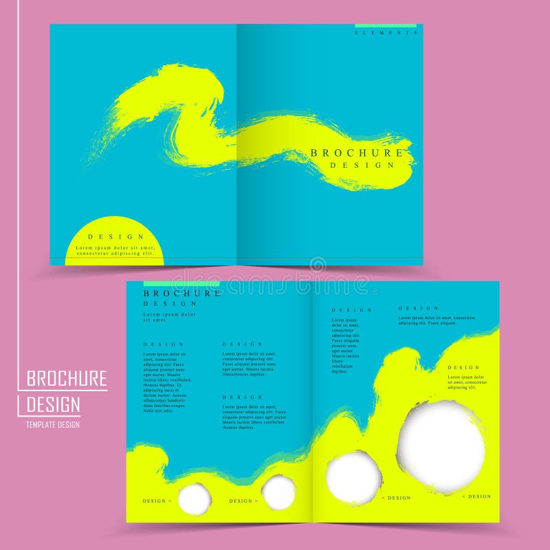Attractive Half-fold Brochure Template Design Stock Vector ...