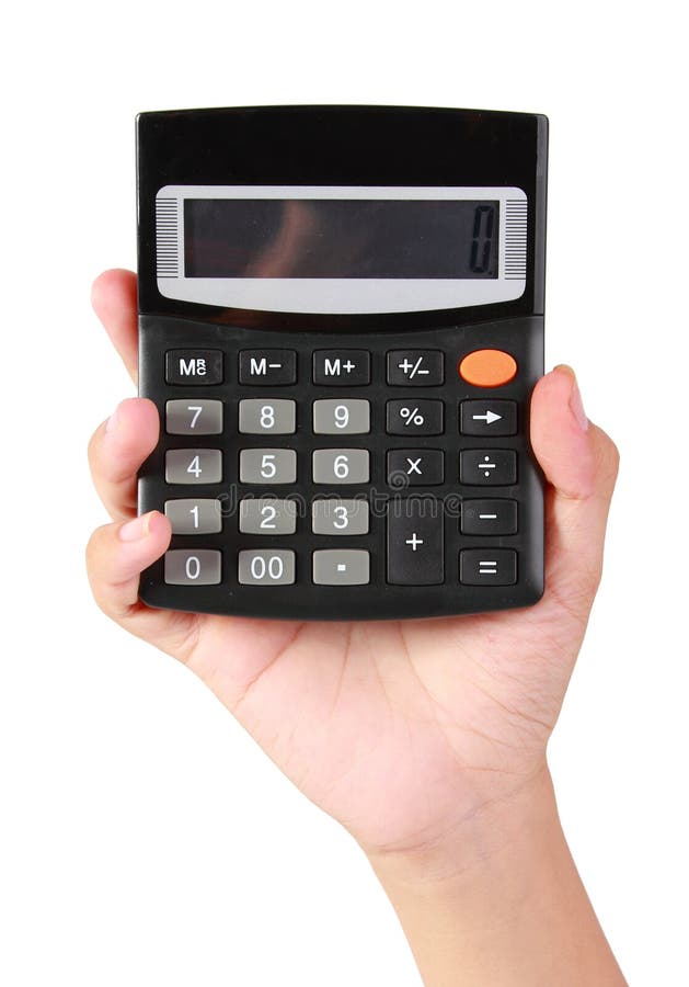 Attractive Hand Holding Calculator Stock Photo - Image of mathematical ...
