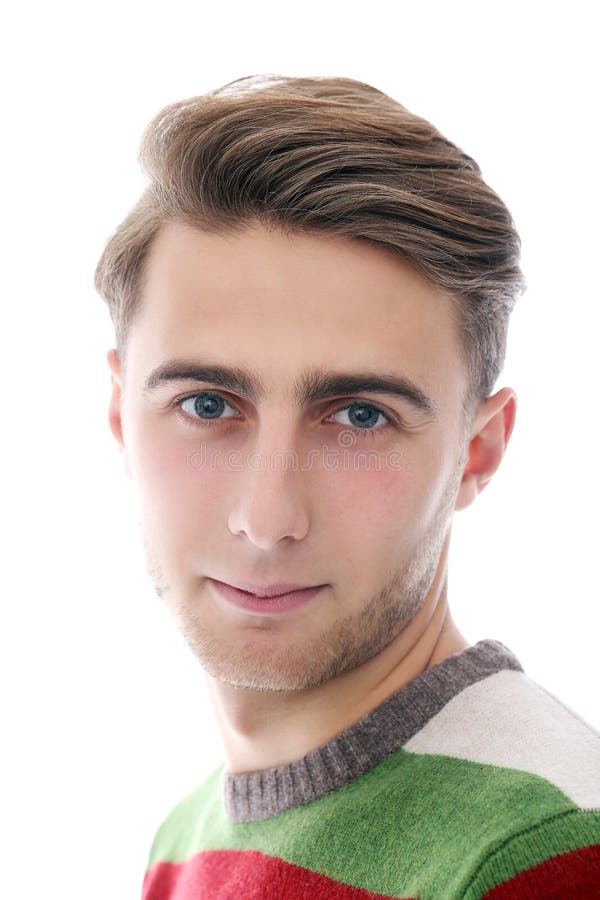 Attractive Happy Guy with Bristle Have Wide Smile Stock Image - Image ...