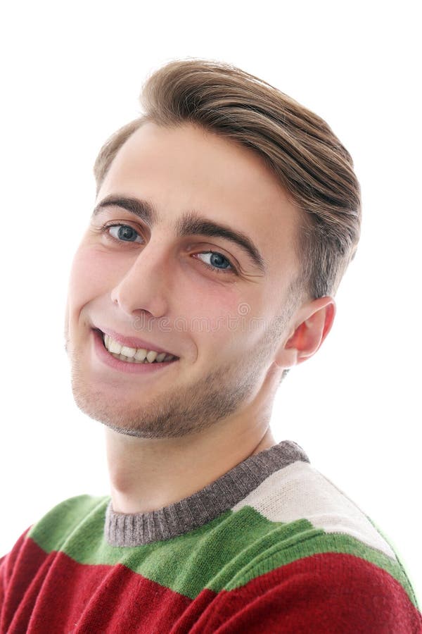 Attractive Happy Guy with Bristle Have Wide Smile Stock Image - Image ...