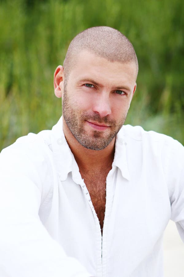 Attractive and Happy Man on Beach Stock Image - Image of relax, model ...