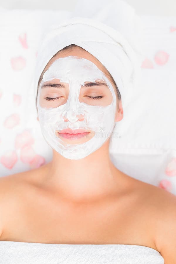 Attractive Having White Cream on Her Face Stock Photo - Image of cream ...
