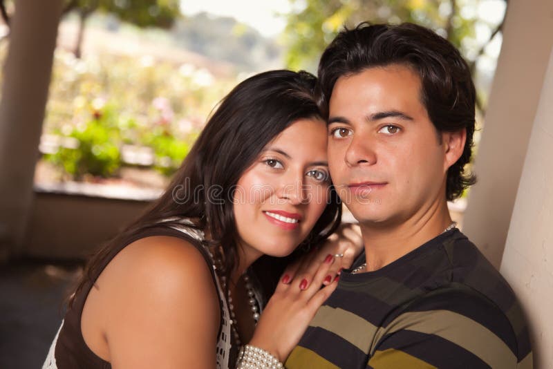 Attractive Hispanic Couple Portrait Outdoors Stock Image - Image of relationship, love: 28057655