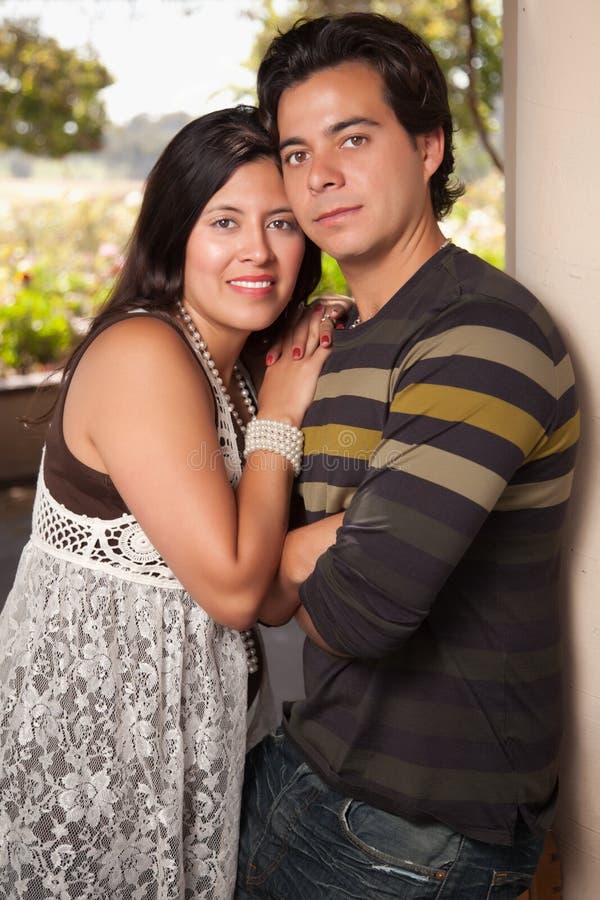 Attractive Hispanic Couple Portrait Outdoors Stock Image - Image of ...