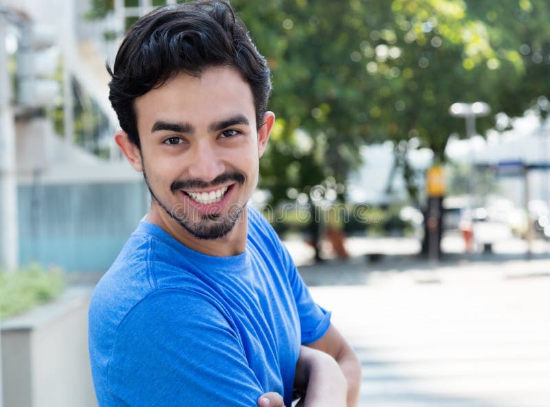 Attractive Hispanic Guy in the City Stock Image - Image of american ...