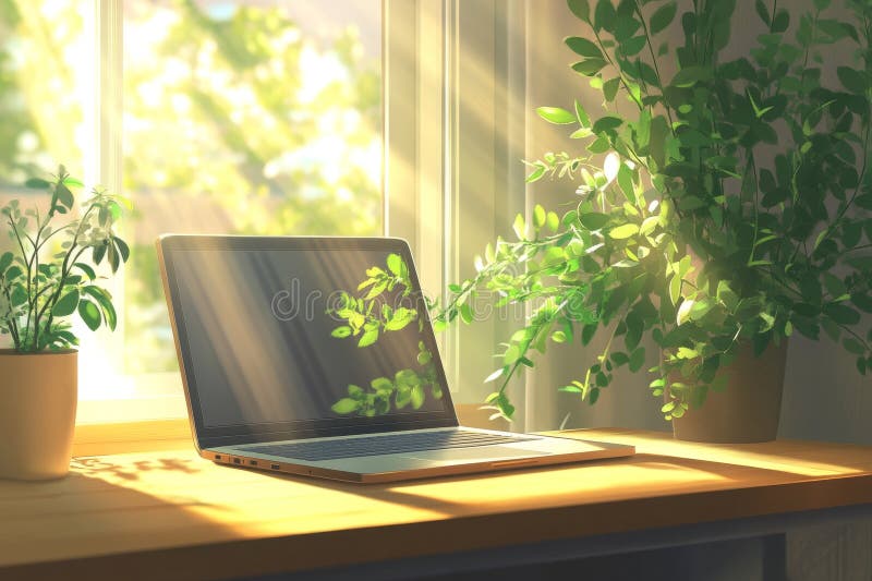 An Attractive Home Office Setting for an Online Zoom Meeting, Designed ...