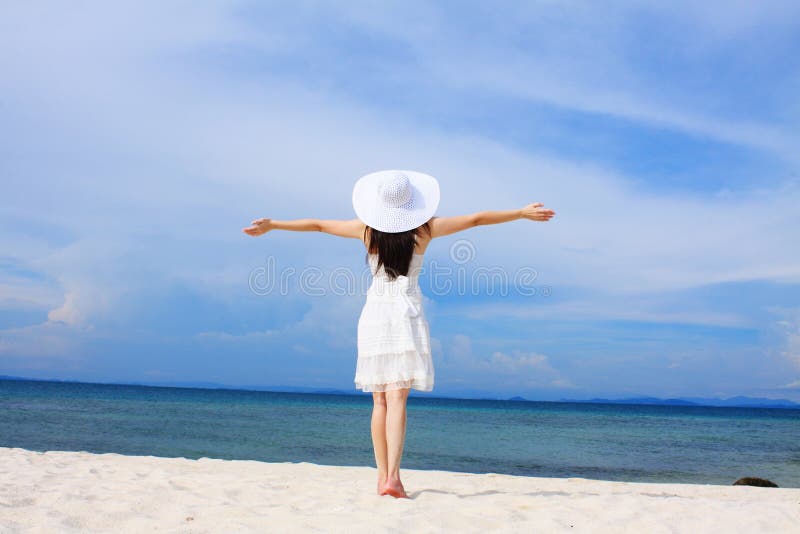 Attractive Lady on the Beach Stock Image - Image of lady, lifestyle ...