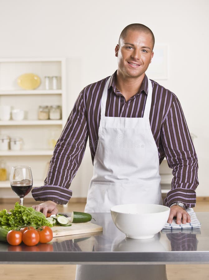 Attractive male chef stock photo. Image of hand, adult - 9799616