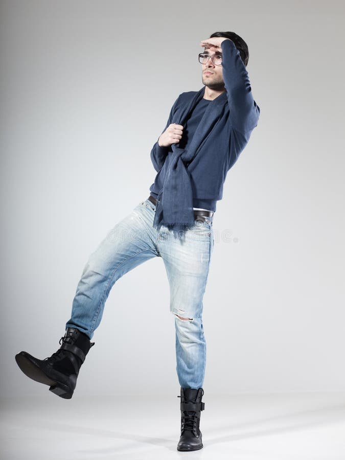 Attractive Male Model Posing in the Studio Stock Photo - Image of ...