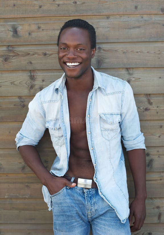 Attractive Male Model Smiling Outdoors Stock Photo - Image of diversity ...