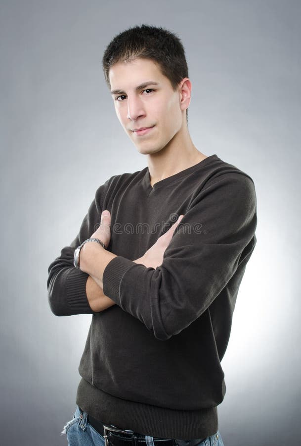Attractive Man with Arms Folded Stock Image - Image of attractive ...