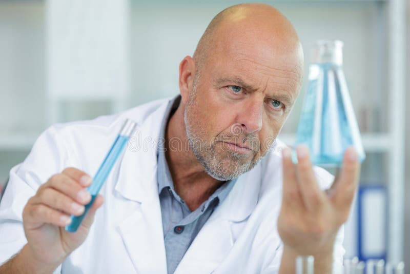 Attractive Man Chemistry Working in Laboratory Stock Photo - Image of ...
