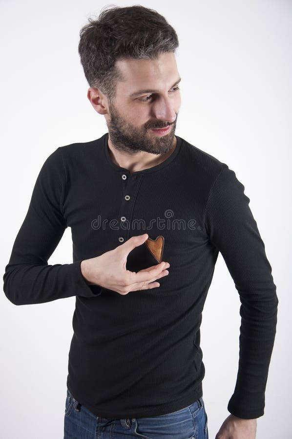 Attractive man with heart stock photo. Image of charming - 51042020