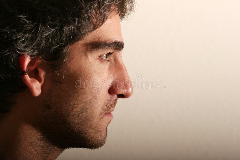 Attractive Man Profile View Stock Photo - Image of hair, expression ...