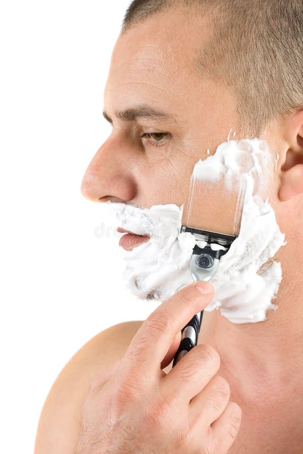 Attractive man shaving stock image. Image of adult, male - 7182377