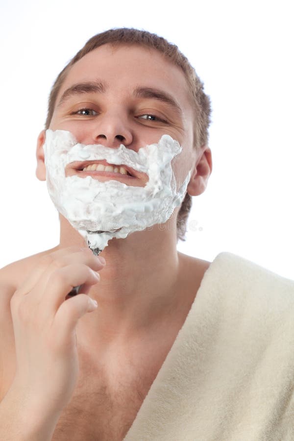 Shaving stock image. Image of face, adult, bath, smiling - 10903057