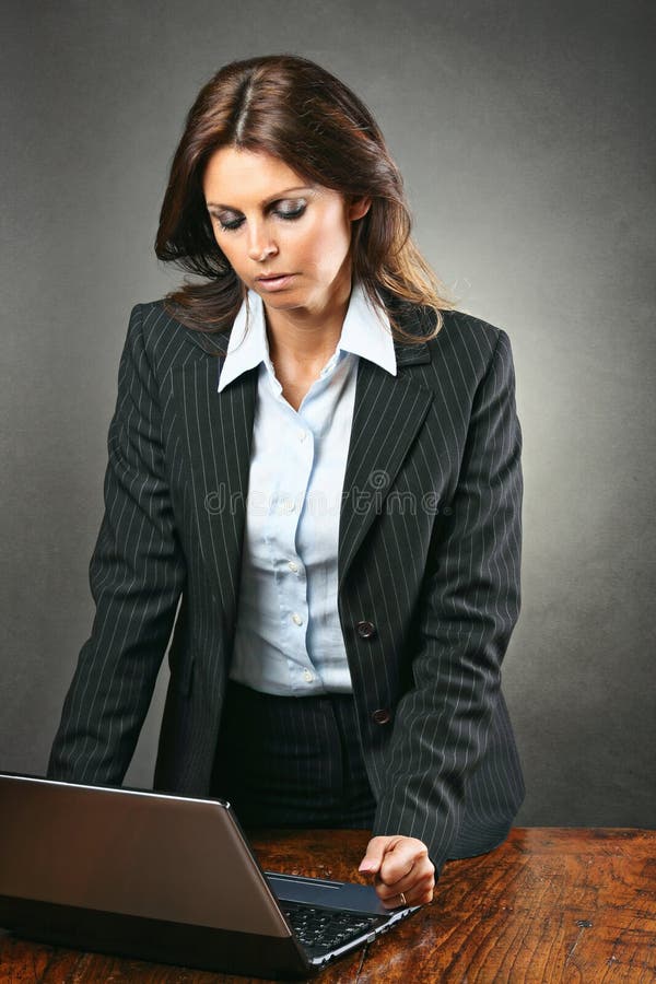 Attractive Manager Woman Angry with the Computer Stock Image - Image of ...