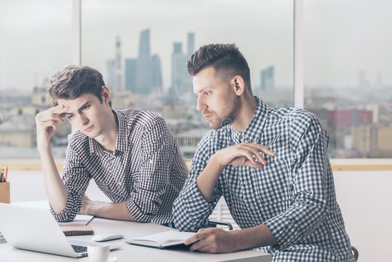 Attractive Men Working on Project Stock Image - Image of caucasian ...