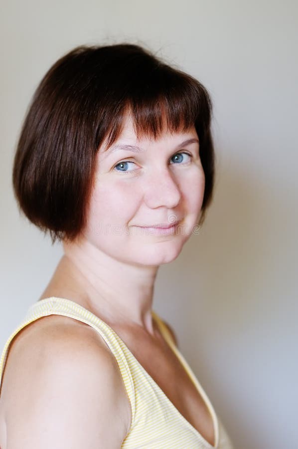 Middle age woman portrait stock image. Image of happiness - 46878881