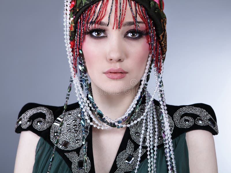 Attractive Model in Exclusive Design Clothes Stock Photo - Image of ...