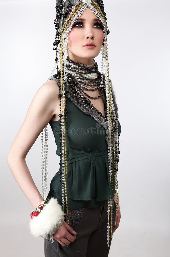 Attractive Model in Exclusive Design Clothes Stock Photo - Image of ...