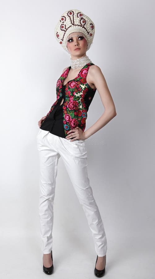 Attractive Model in Exclusive Design Clothes Stock Photo - Image of ...