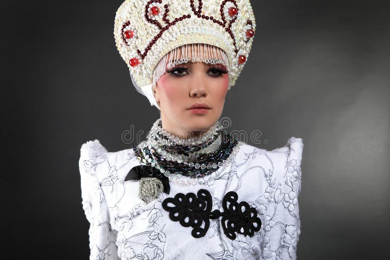 Attractive Model in Exclusive Design Clothes Stock Photo - Image of ...