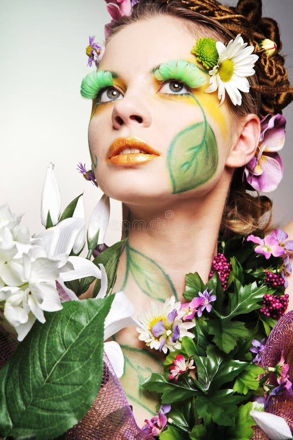 Attractive Model Posing As Spring Lady. Stock Image - Image of love ...