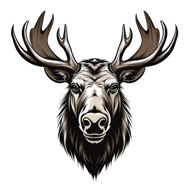 Attractive Moose Logo Design AI Generated Stock Illustration ...