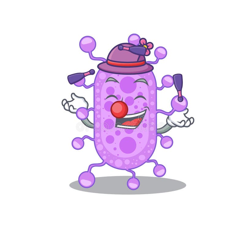 An Attractive Mycobacterium Cartoon Design Style Playing Juggling Stock ...