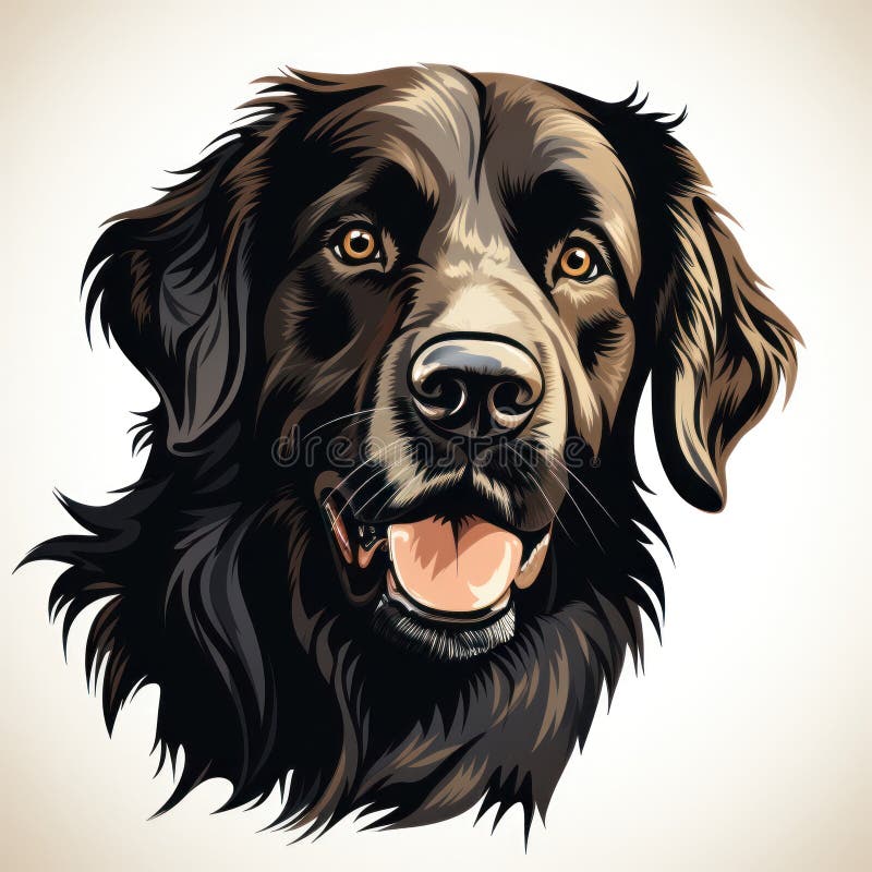 Attractive Newfoundland Dog Logo AI Generated Stock Illustration ...