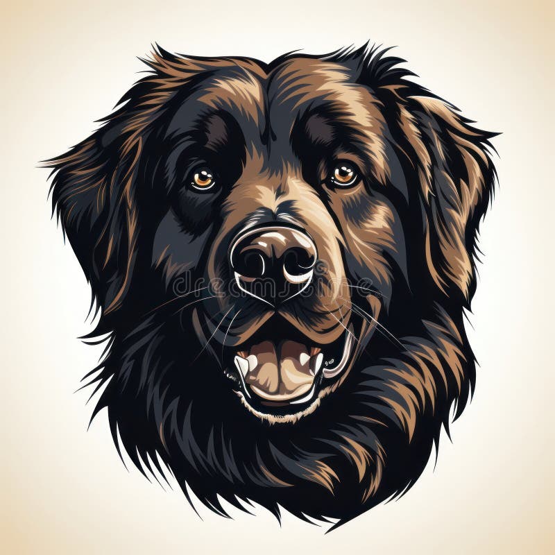 Attractive Newfoundland Dog Logo AI Generated Stock Illustration ...
