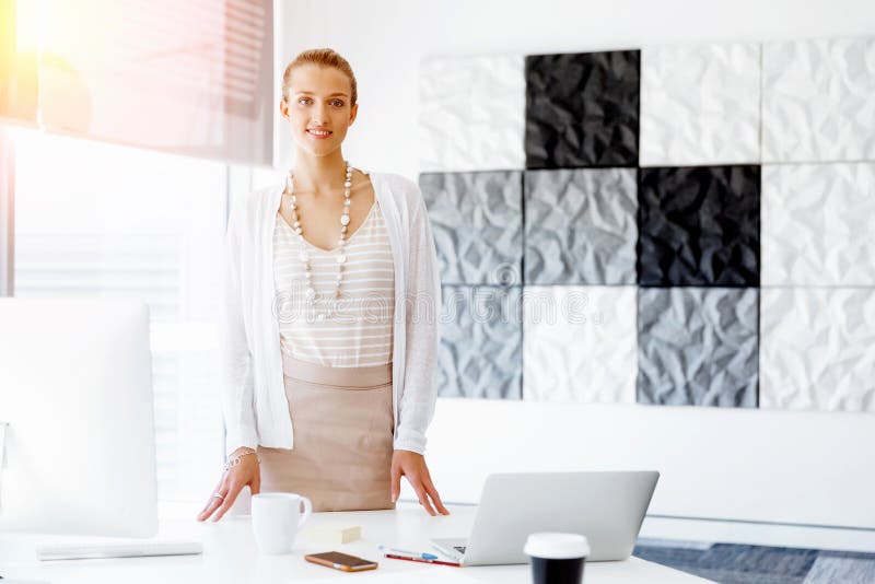 Attractive Office Worker Standing Stock Photo - Image of executive ...