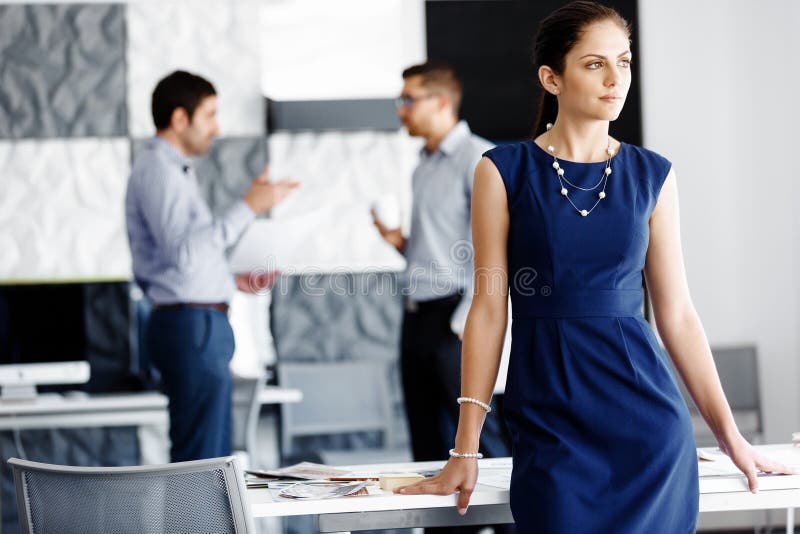 Attractive Office Worker Standing Stock Photo - Image of success ...
