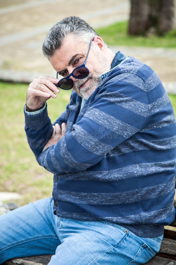 Attractive Old Man With Beard And Hat Stock Image Image Of Casual