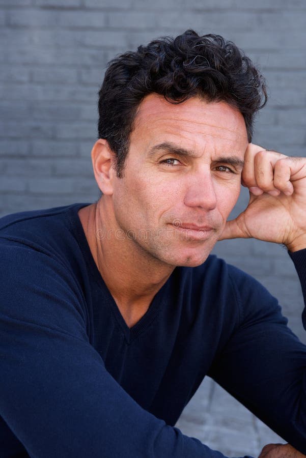 Attractive Older Man Staring Stock Photo - Image of expression ...