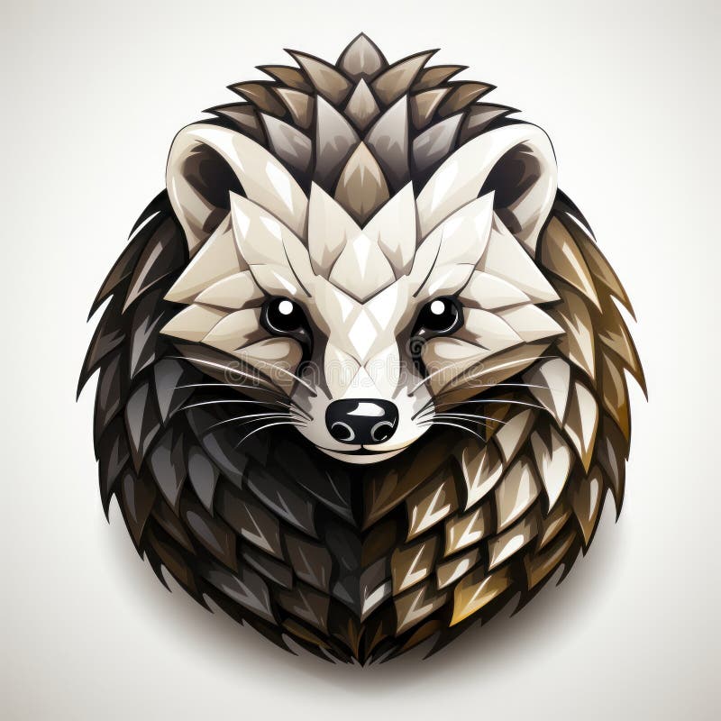 Attractive Pangolin Logo Design AI Generated Stock Illustration ...