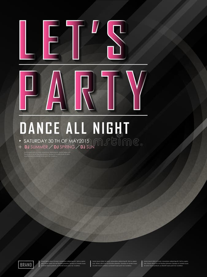 Attractive Party Night Poster Design Stock Vector - Illustration of ...
