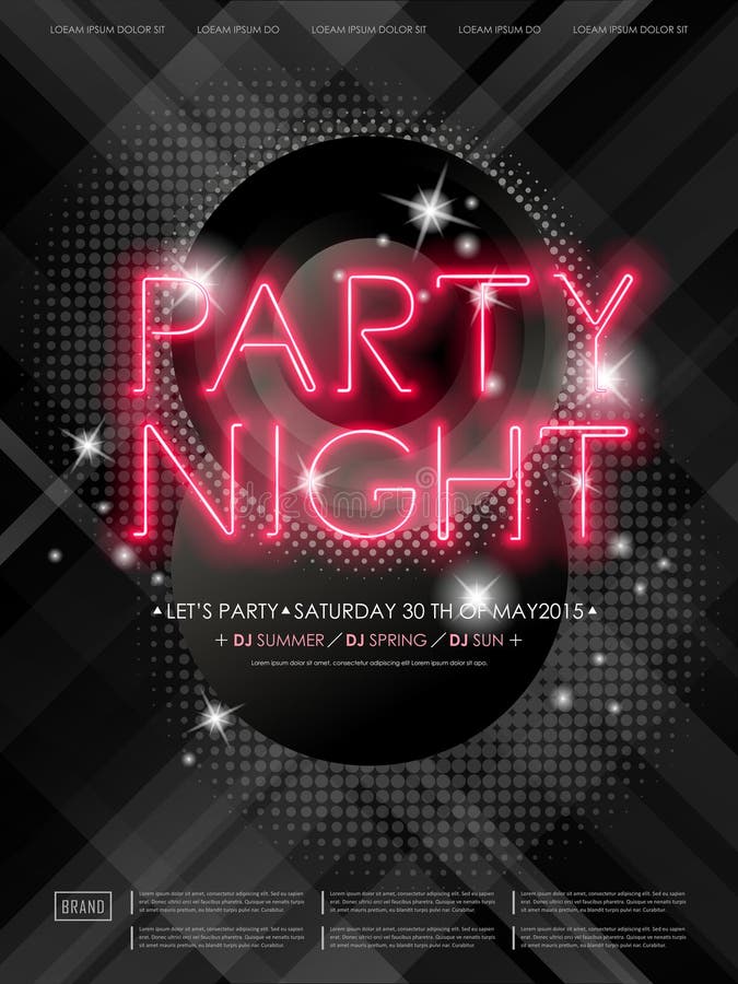 Creative Party Night Flyer, Template or Banner. Stock Illustration ...