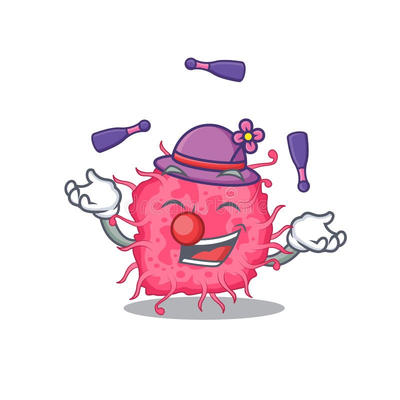 An Attractive Pathogenic Bacteria Cartoon Design Style Playing Juggling ...