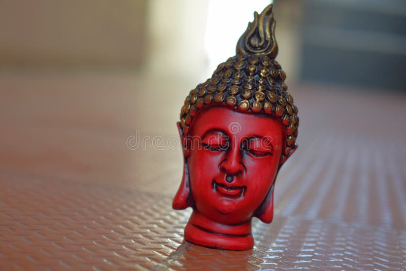 Attractive Picture of a Red Buddha Mural Stock Image - Image of gold ...