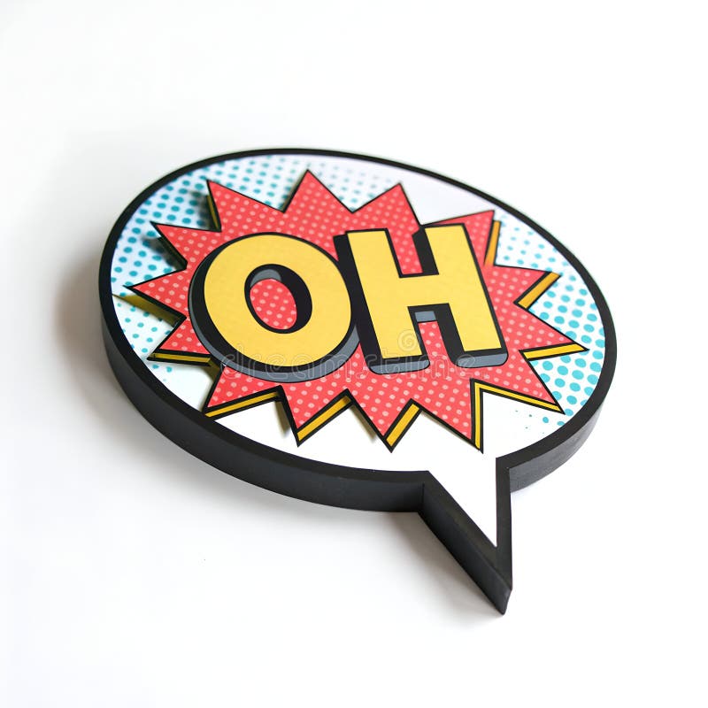 Attractive Pop Art Retro Comic Speech Bubble with OH Text Expression ...
