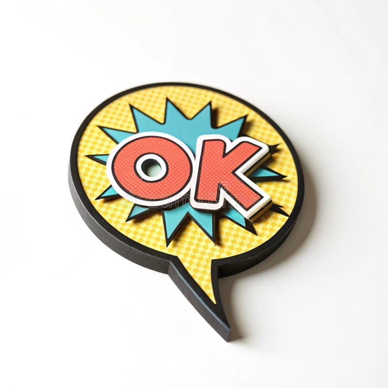 Attractive Pop Art Retro Comic Speech Bubble with OK Text Expression ...